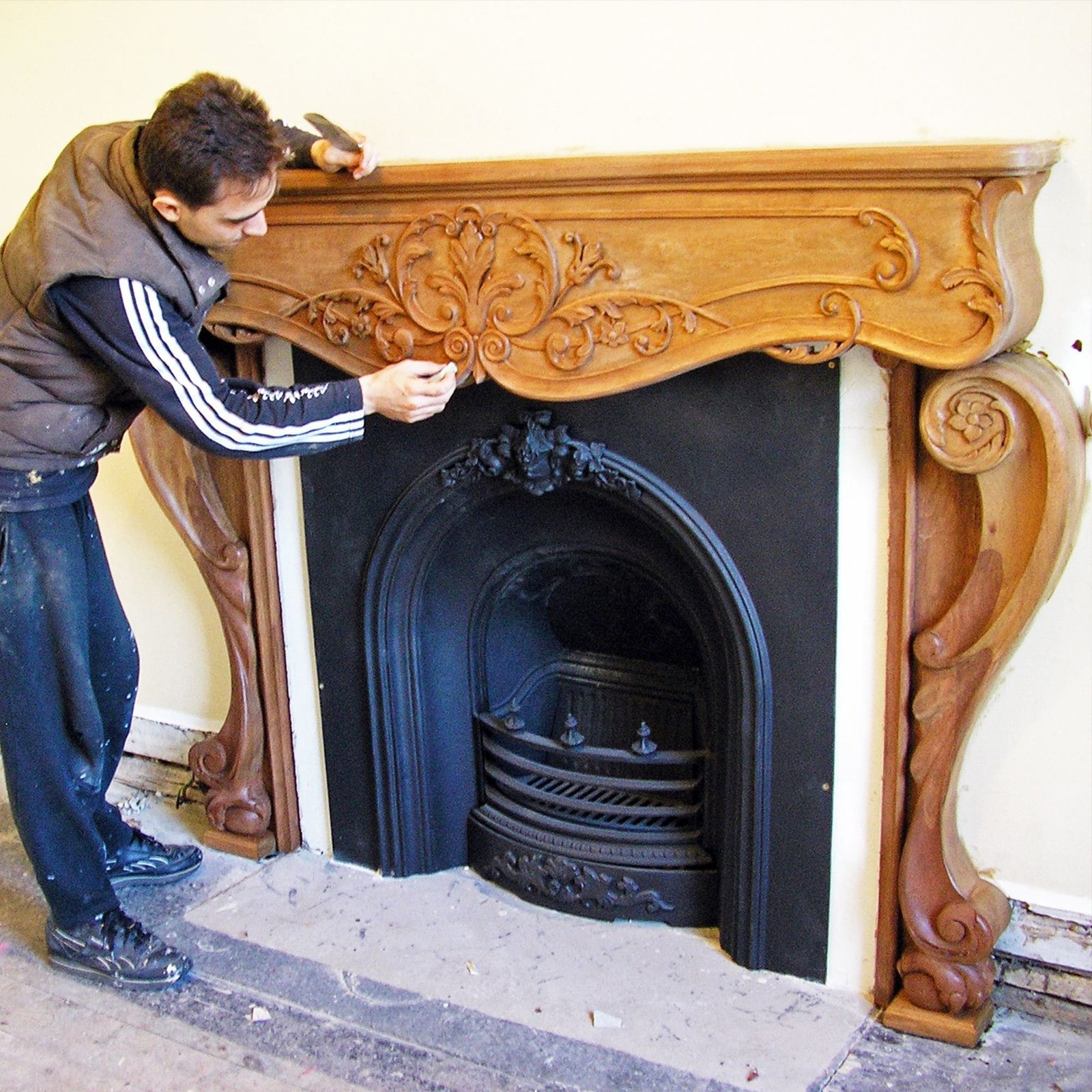 Custom Fireplace Carving | Personalized Carved Fireplace